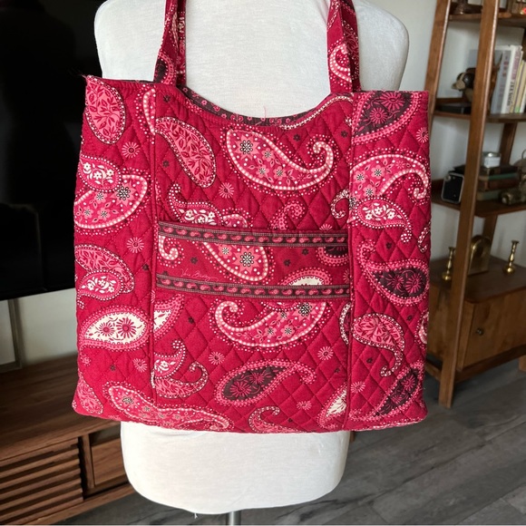 Vera Bradley | Bags | Vera Bradley Mesa Red Paisley Tote Bag | Poshmark